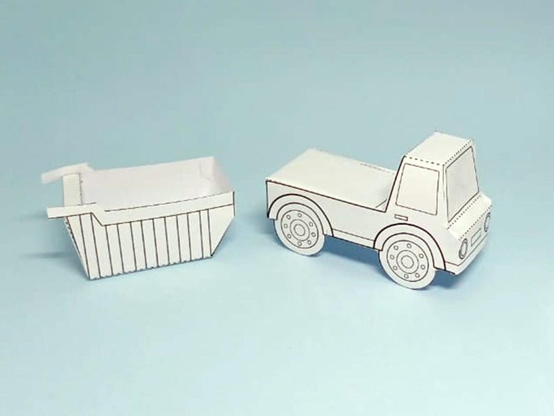 Printable Dump Truck Papercraft Kit – DIY Paper Toy for Kids - Etsy