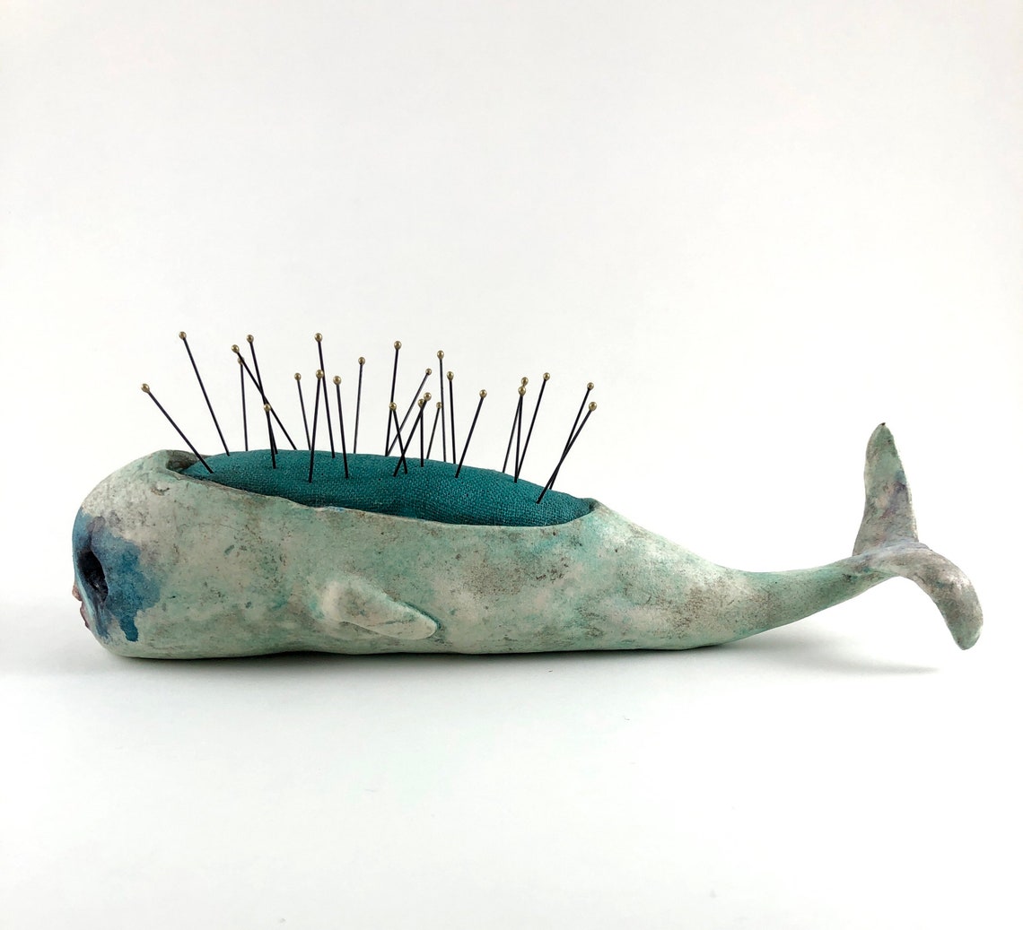 Halloween Pincushion Whale Craft Sewing Supply Pins and Needle Storage ...