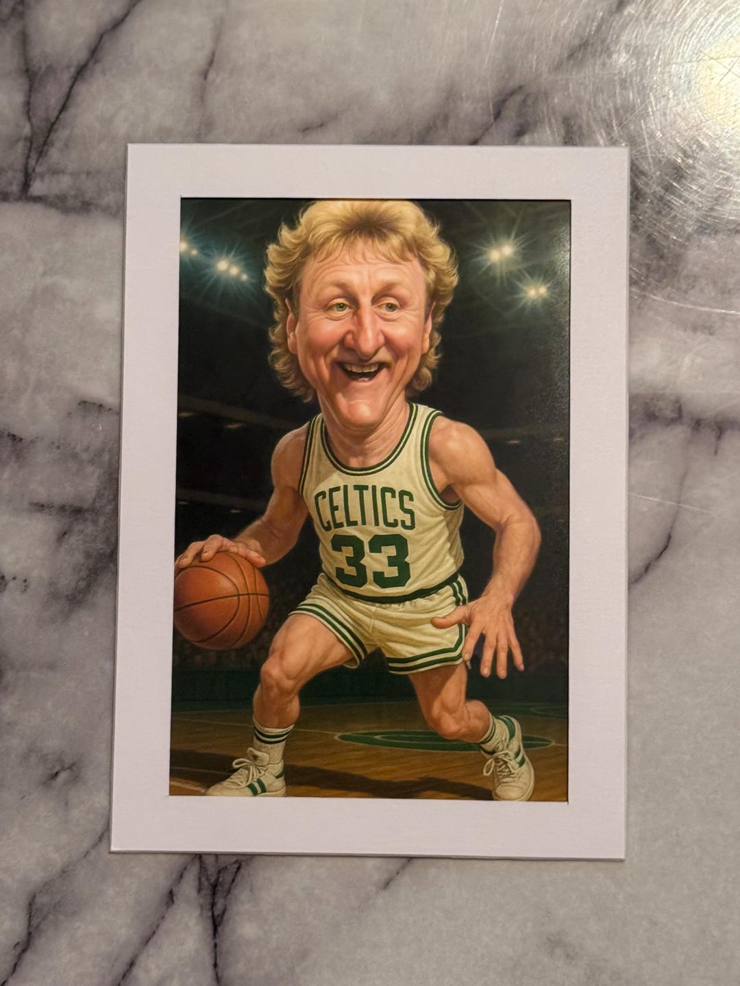 Larry Bird Boston Celtics Caricature Art Print – 4x6 Photo in 5x7 Mat ...