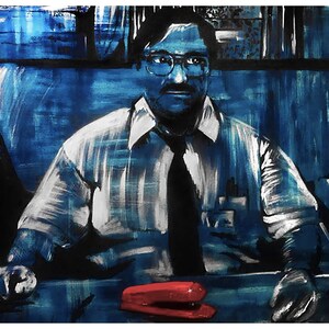 JEREMY WORST Milton Office Space Art Painting Poster or Canvas Print ...