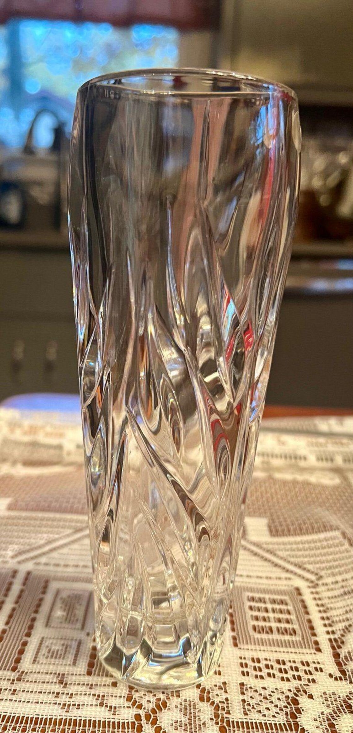 Vintage Gorham Lead Crystal Flower Bud VASE Star Blossom, 7", Made in ...