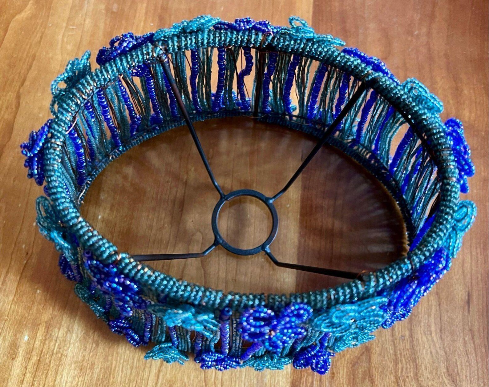Bohemian Vintage Beaded Lampshade in Shades of Blue - Etsy