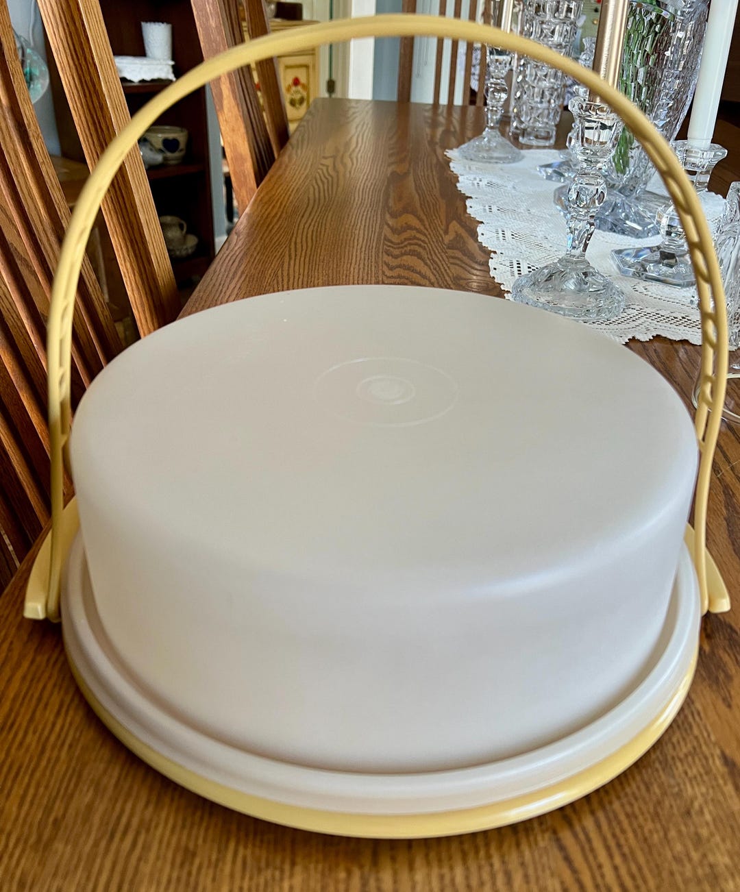 Tupperware Harvest Gold 719 720 Cake or Pie Keeper / Taker / Carrier ...