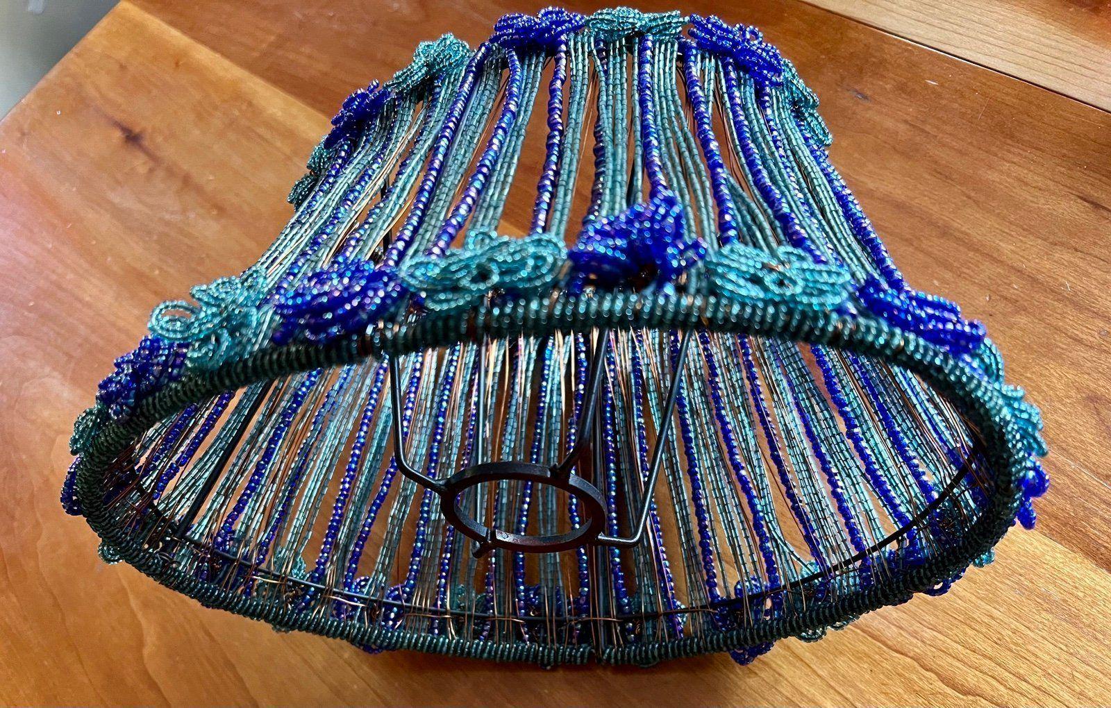 Bohemian Vintage Beaded Lampshade in Shades of Blue - Etsy