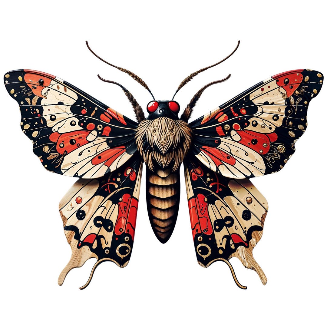 Victorian Gothic Moth Clipart Digital Illustration for Halloween ...