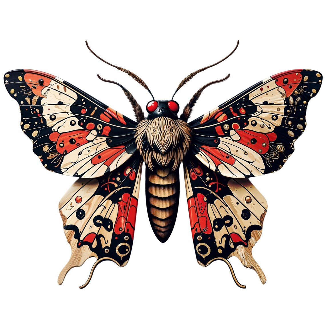Victorian Gothic Moth Clipart Digital Illustration for Halloween ...