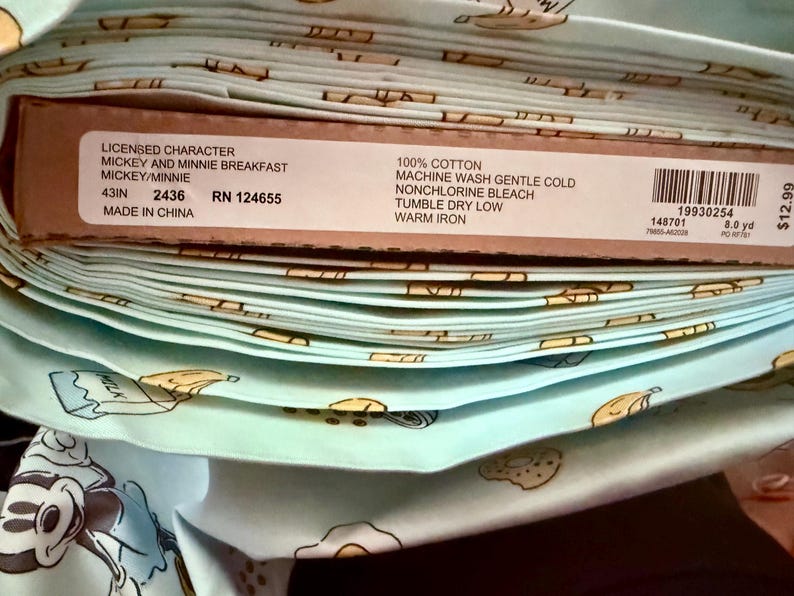 Disney Mickey Mouse Fabric by the Yard - Etsy