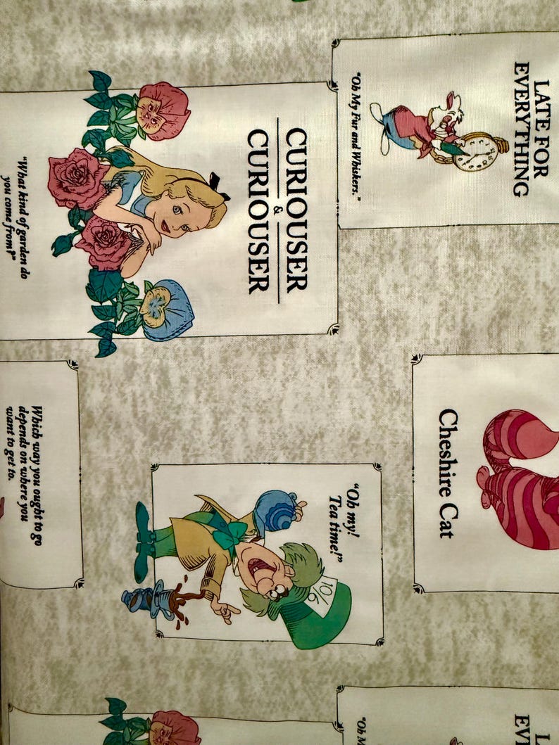 Disney Alice in Wonderland Fabric Vintage - Etsy