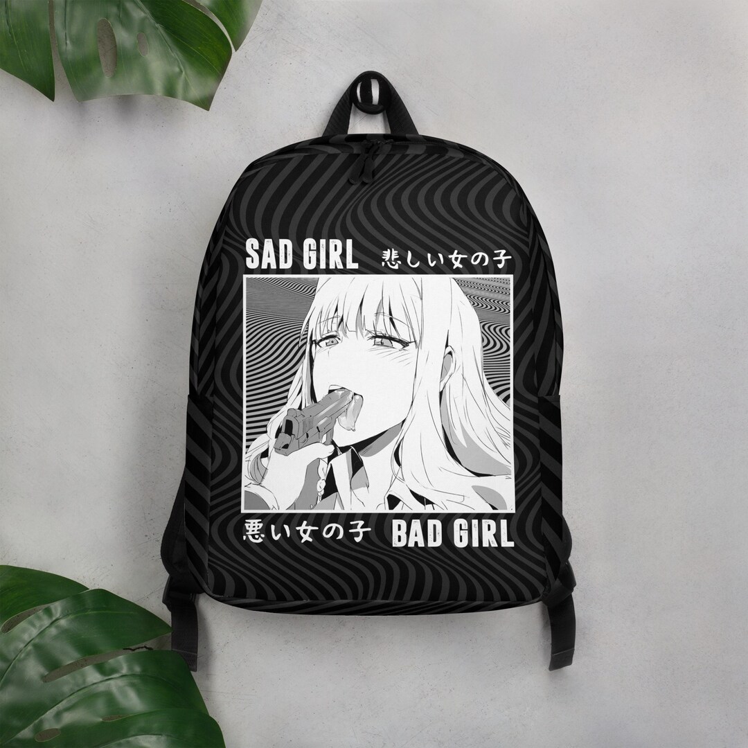 Minimalist Backpack Sad Girl Bad Girl Anime Waifu Babe - Etsy