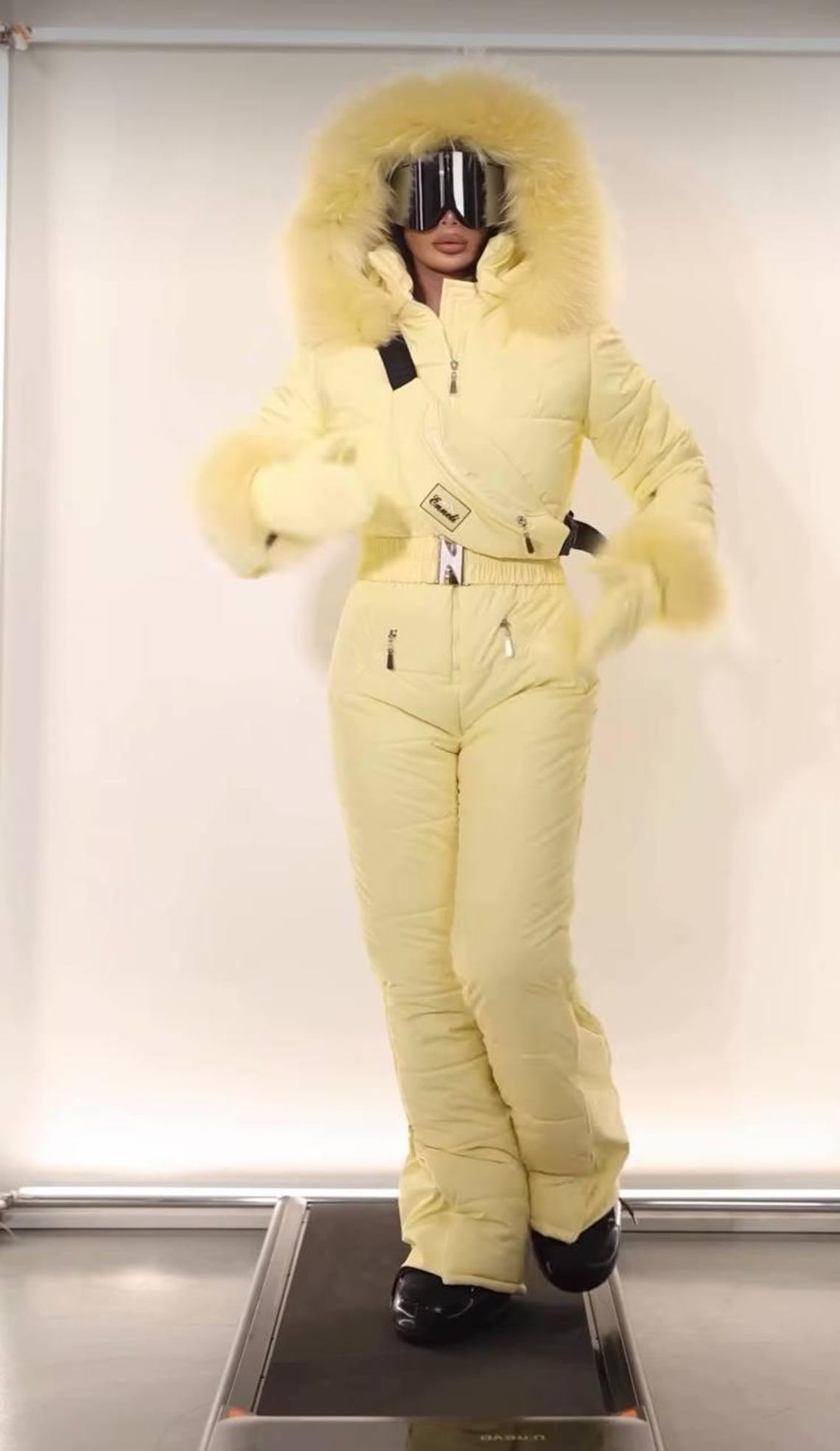 Women’s Ski Jumpsuit Luxury – Fur Hood Waterproof Winter One Piece ...