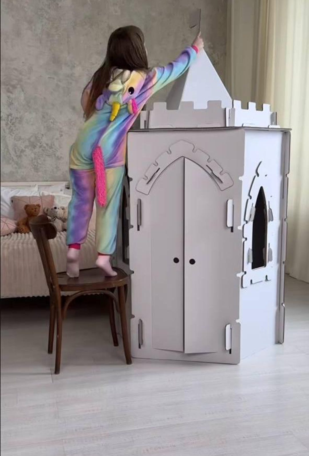 Cardboard Playhouse. Game House. Fortress for Children. Creative Play ...