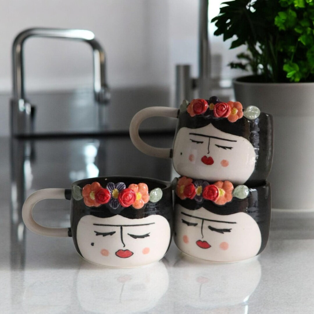 Frida Kahlo Ceramic Mug Handmade Artistic Coffee Mug Inspired by an ...