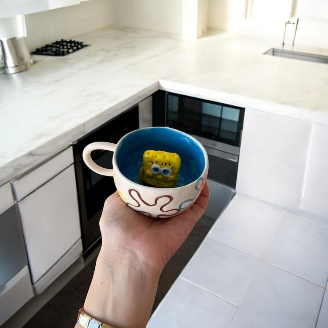 Handmade Spongebob Mug Ceramic Figure, 250ml - Etsy