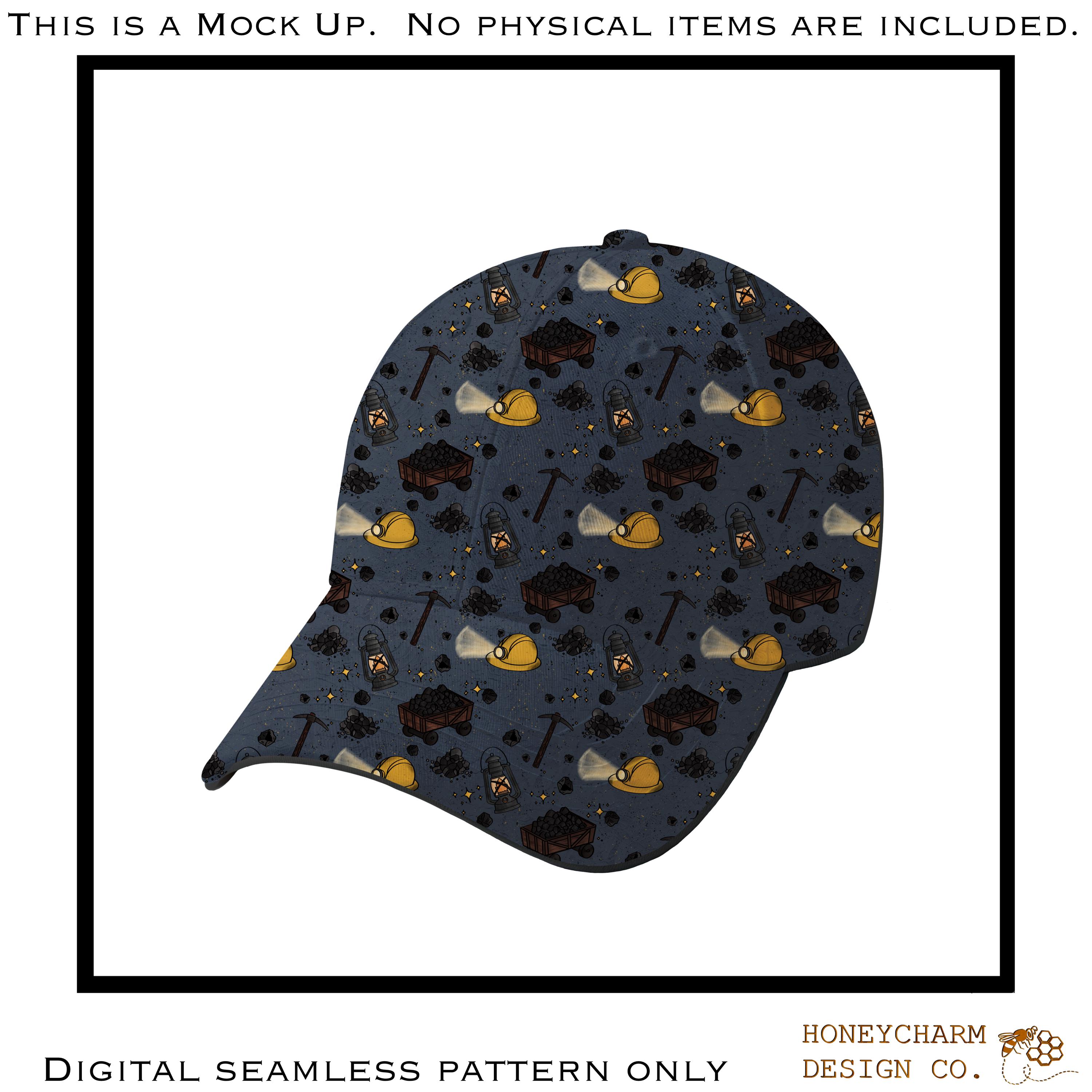 Coal Miner Seamless File Pattern Hand Drawn PNG Download Digital Paper ...