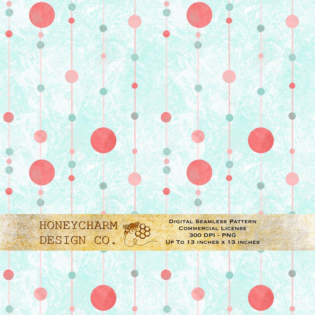 Retro Midcentury Modern Dots Seamless Pattern PNG Download Digital ...