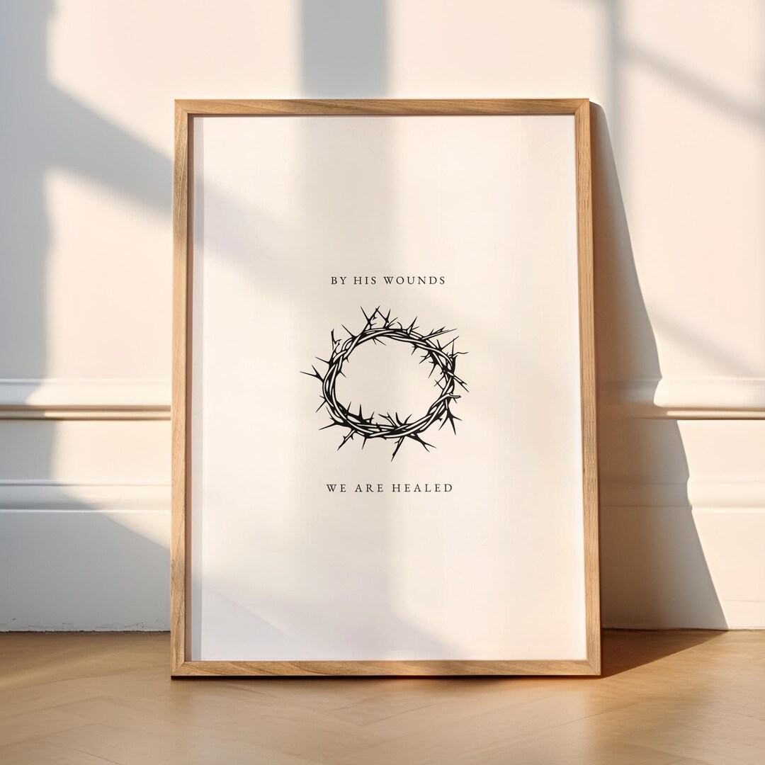 Isaiah 53:5 Healed by His Wounds Minimal Print Christian Wall Art - Etsy
