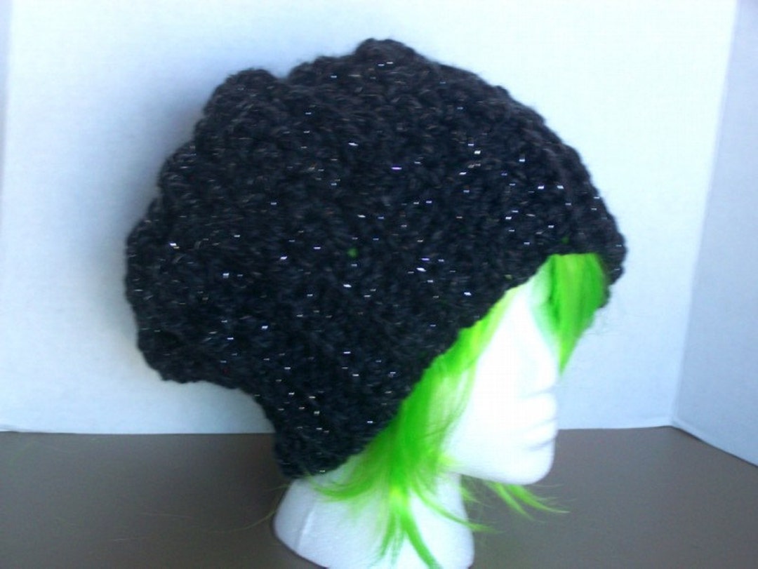 Hand Crocheted Midnight Vampire Slouchy Hat OOAK - Etsy