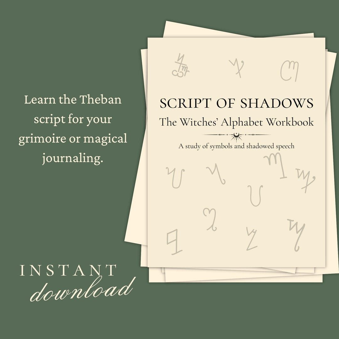 Witches’ Alphabet Workbook - Theban Script Printable A-Z Language Study ...