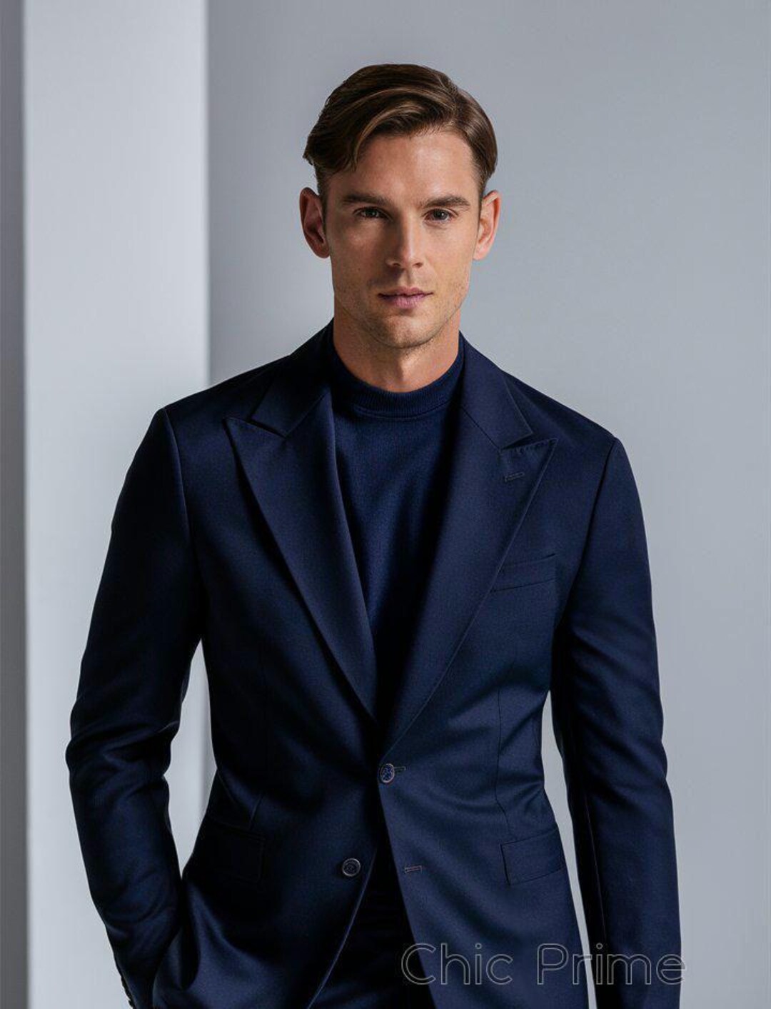 Dark Blue Two Piece Suits, Formal Wedding Suits, Men Wedding Suits, Custom Suits, Grooms Wedding ...