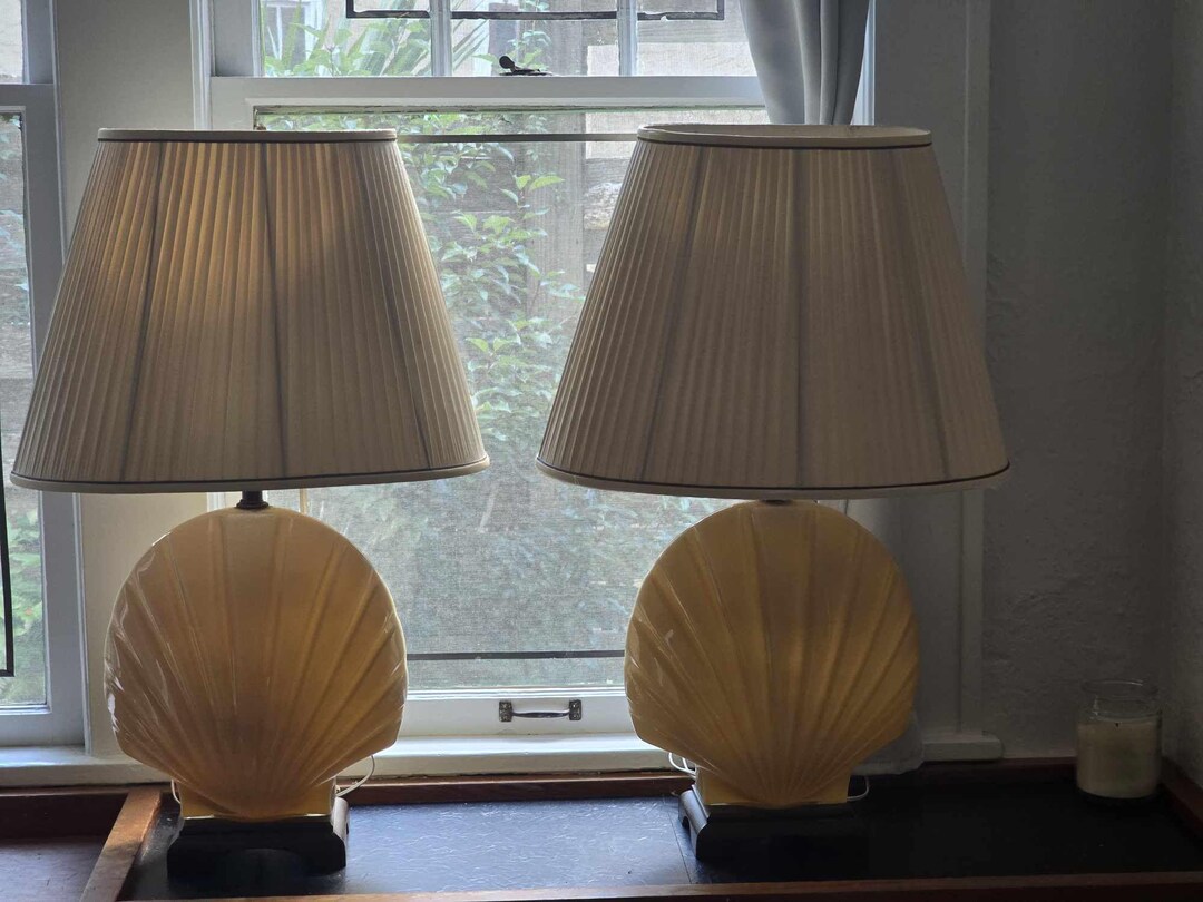 Set of Stunning Vintage Shell Lamps - Etsy