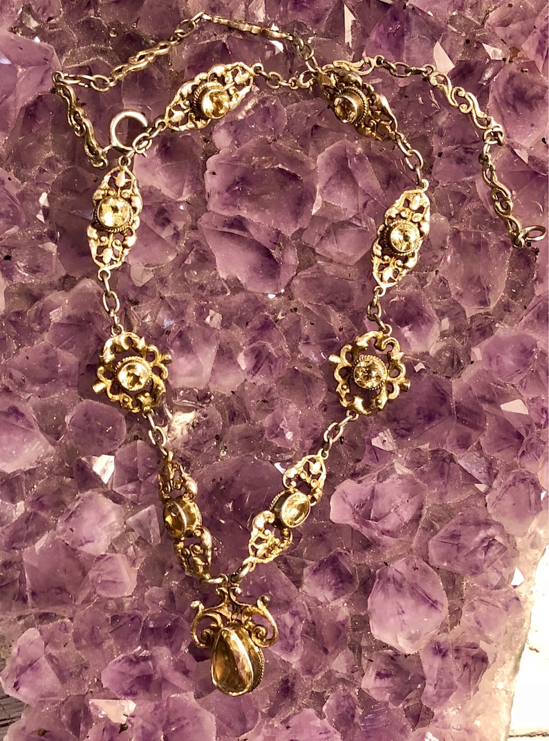 Stunning Austro Hungarian Gold Gilt Silver Yellow Citrine | Etsy