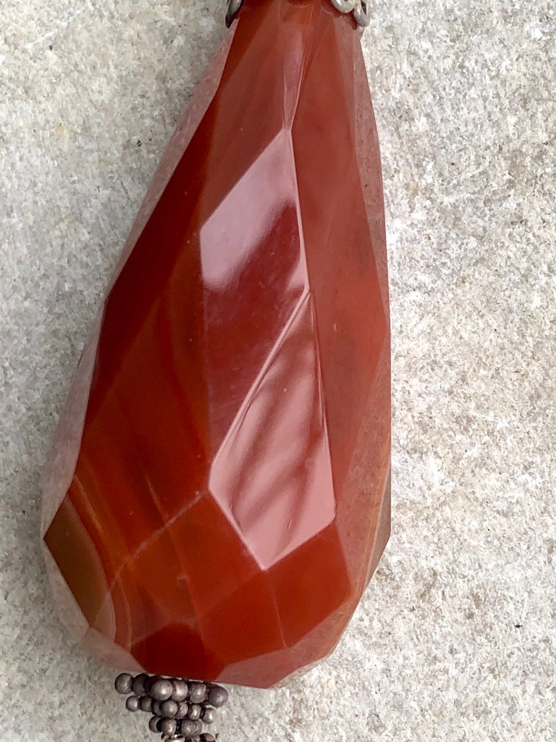 Beautiful Orange Banded Agate Sterling Silver Vintage Stone | Etsy