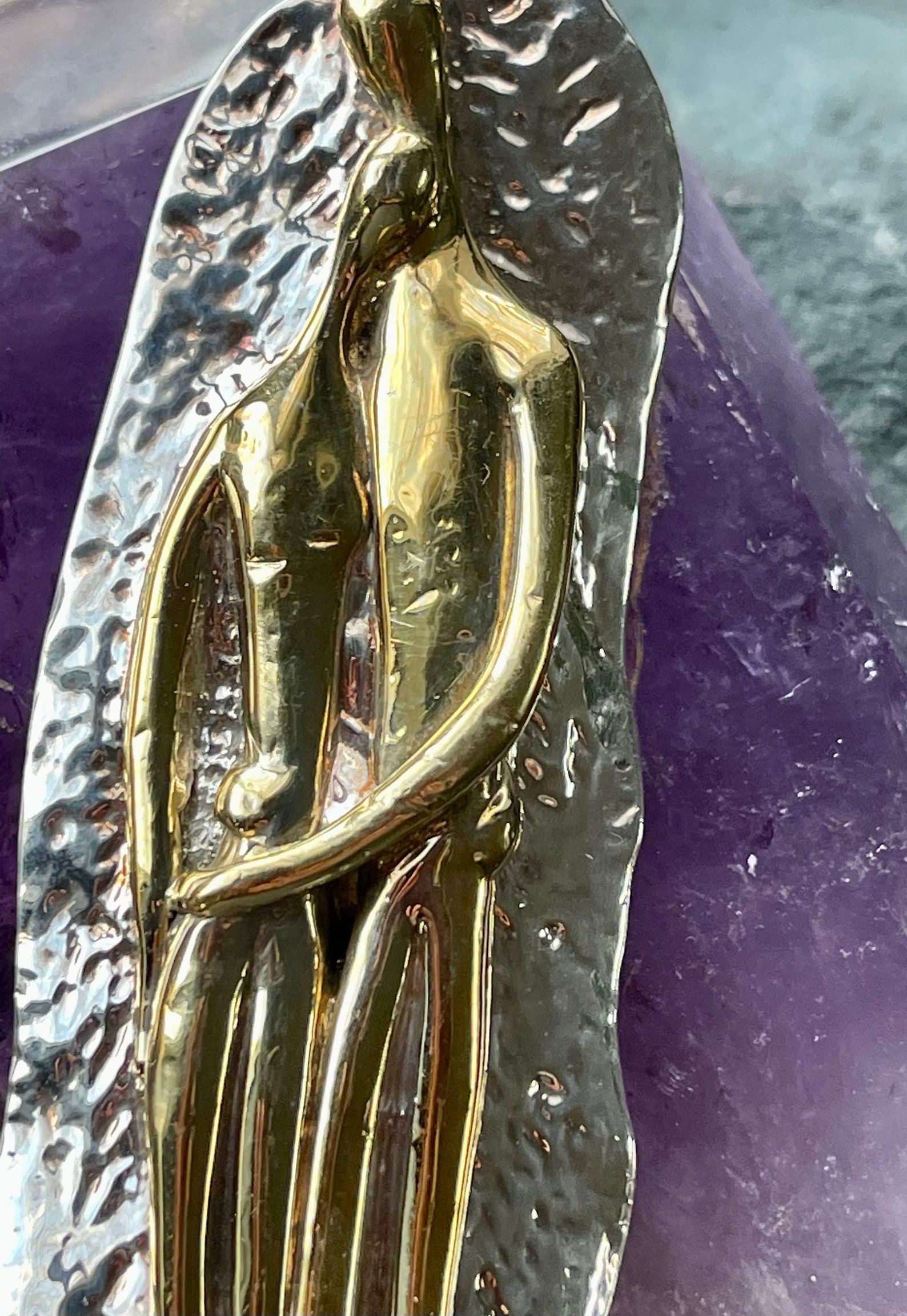 Modernist Sculpture Ruth Bloch Lovers Embrace Sculpted Sterling Silver ...