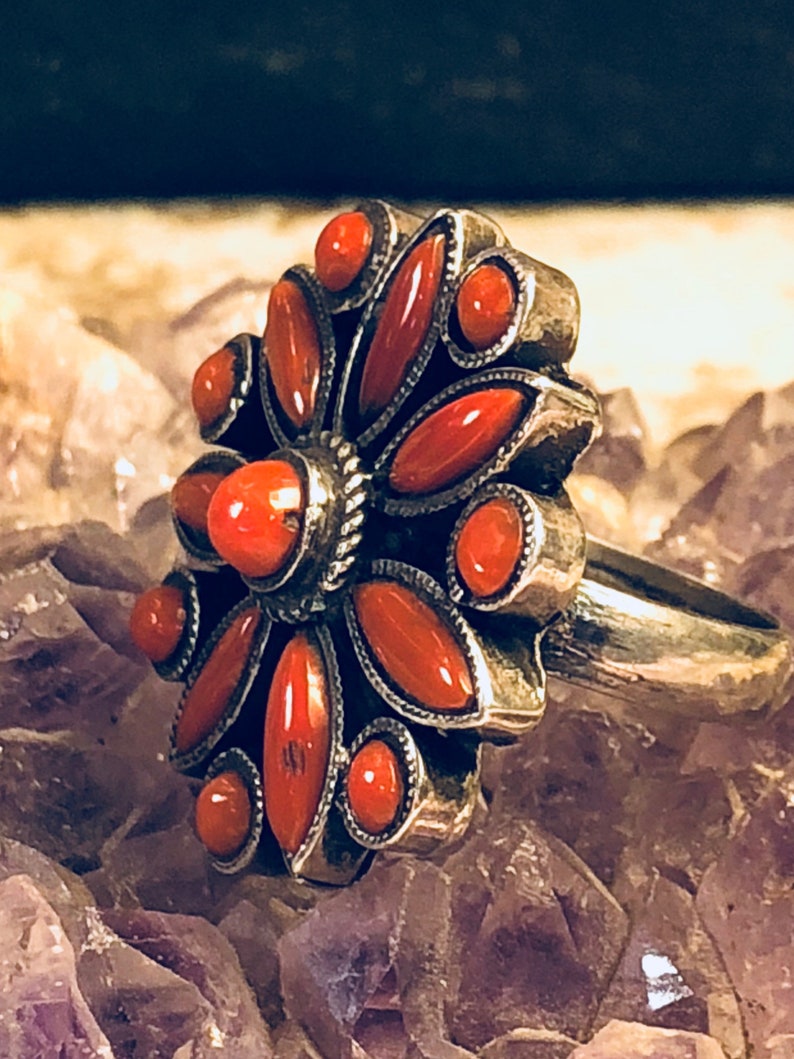 Beautiful Natural Red Coral Sterling Silver Vintage Tibetan | Etsy