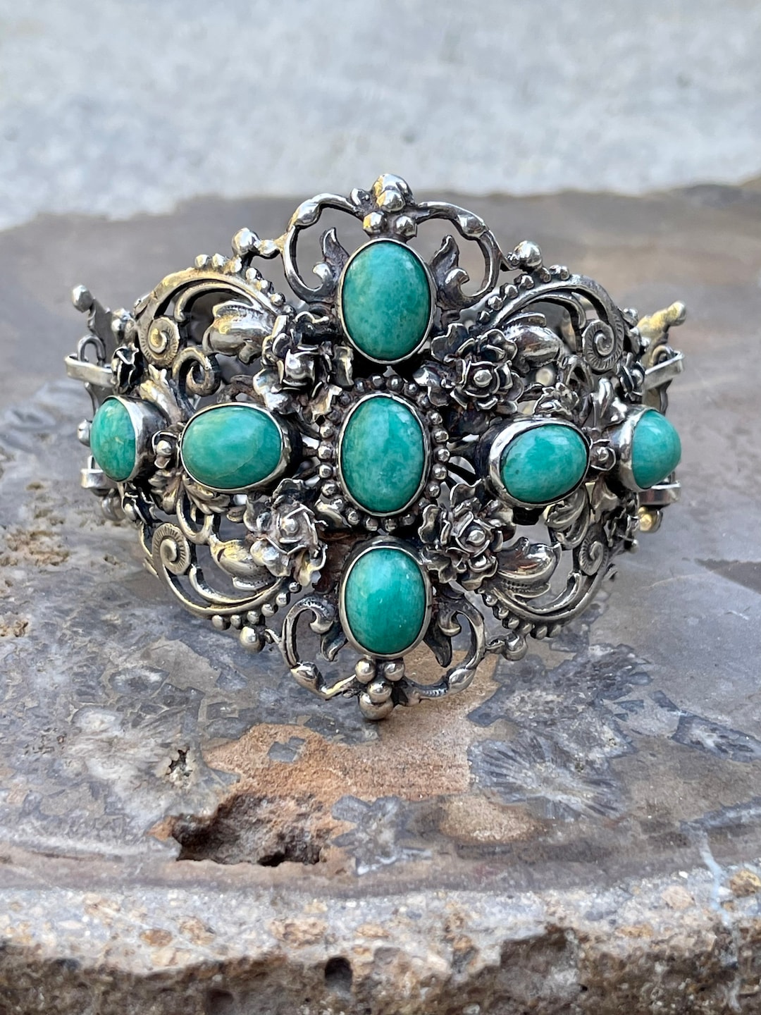 Beautiful Italian Sterling Silver Apatite Victorian Vintage Antique ...