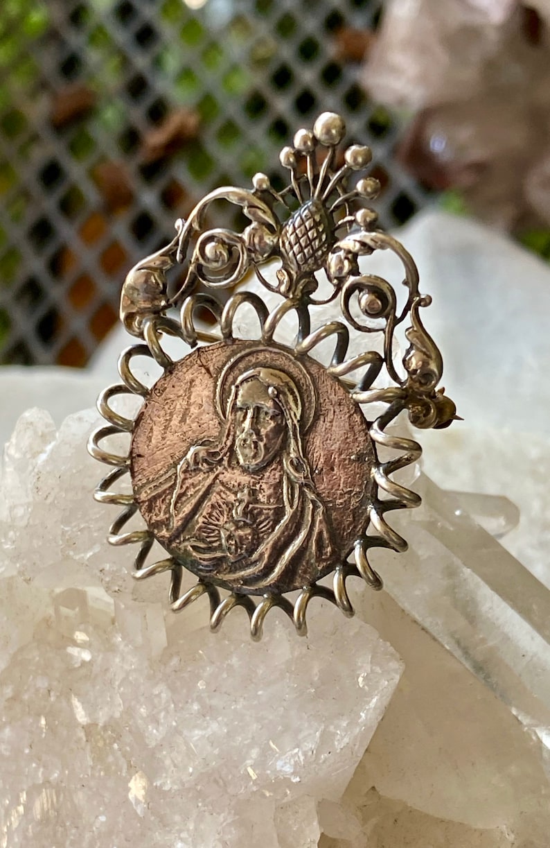 Beautiful Itlian Cini Religious Jesus Mother Mary Sterling Silver ...