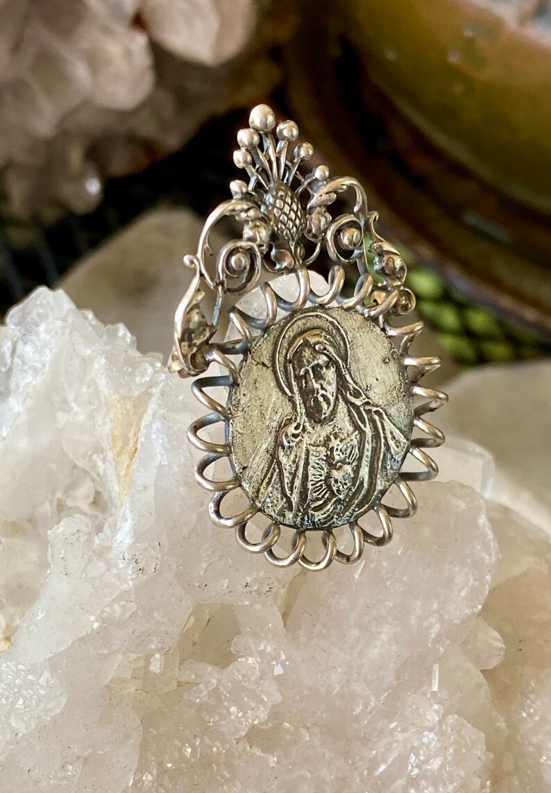 Beautiful Itlian Cini Religious Jesus Mother Mary Sterling Silver ...