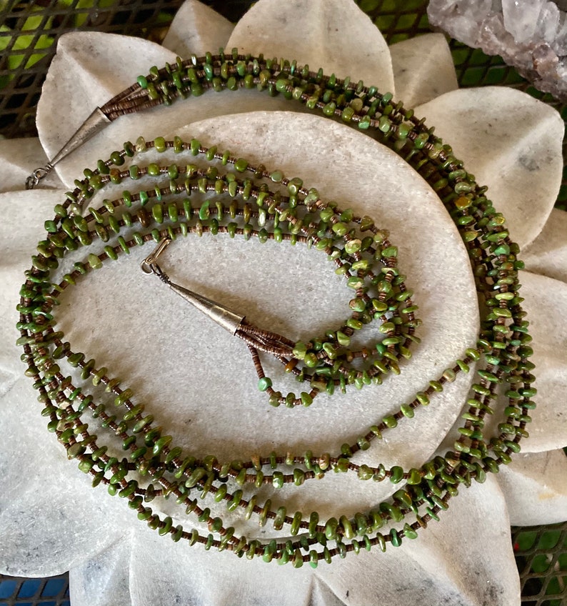 Beautiful Native American Multi Strand Green Gaspeite Heishi - Etsy