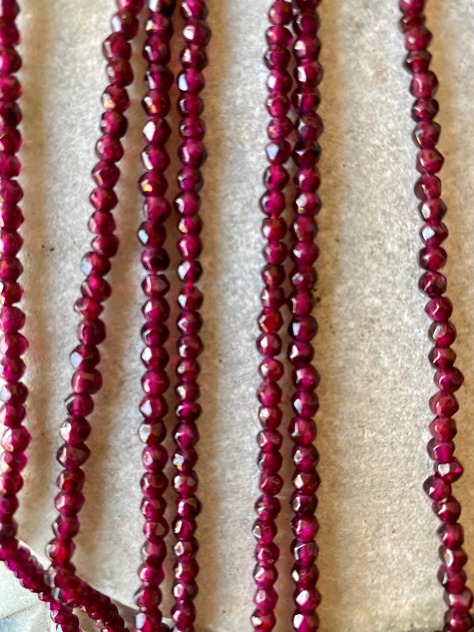 Hand Faceted Garnet Beaded Single Strand Antique Necklace - Etsy