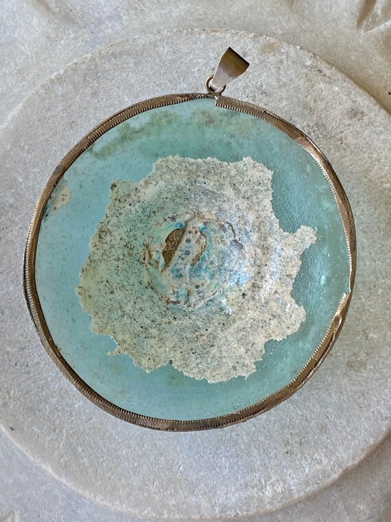 Huge Ancient Roman Art Glass Vintage Pendent - Gem