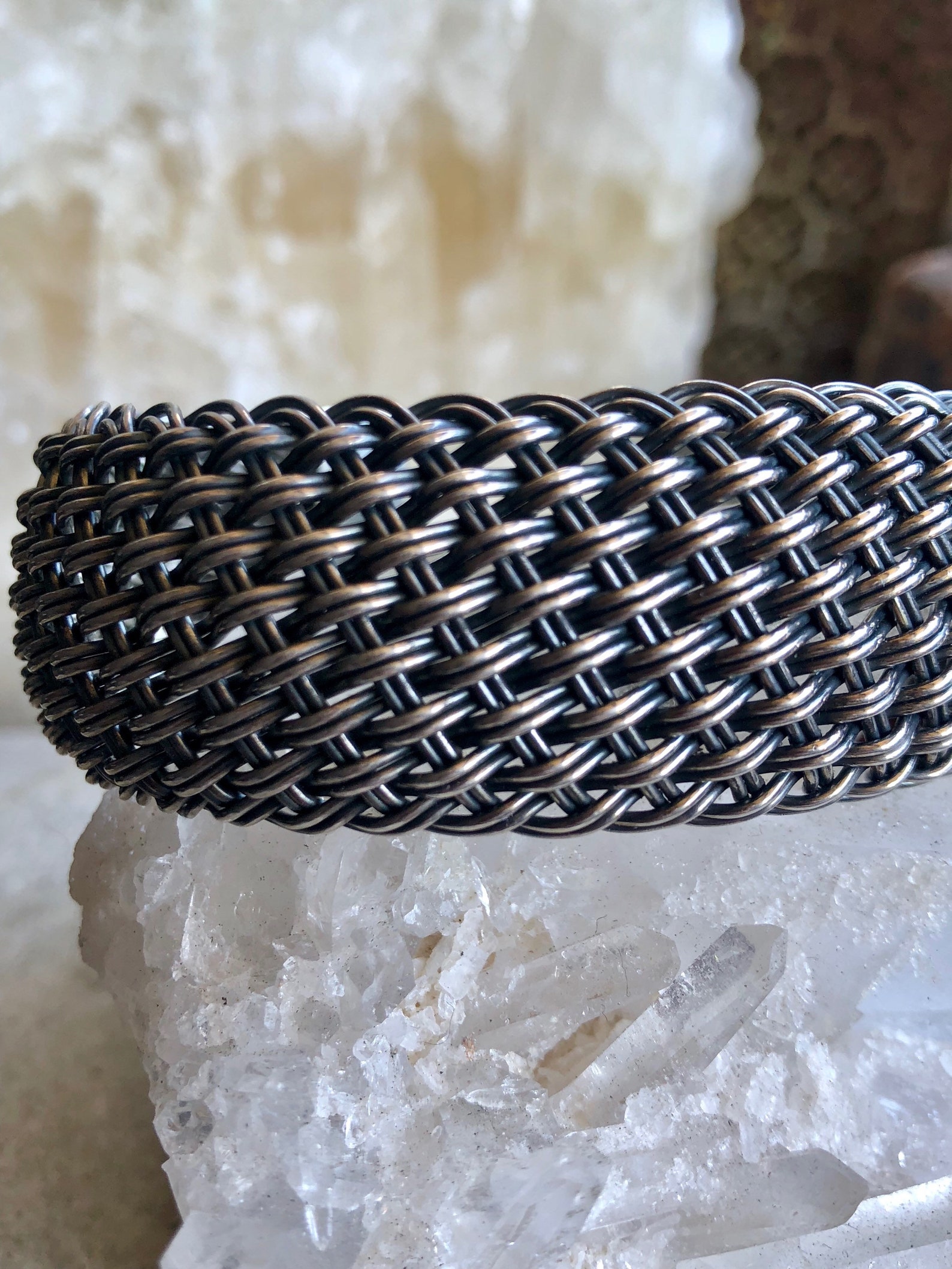 Beautiful Woven Sterling Silver Cuff Vintage Bracelet - Etsy