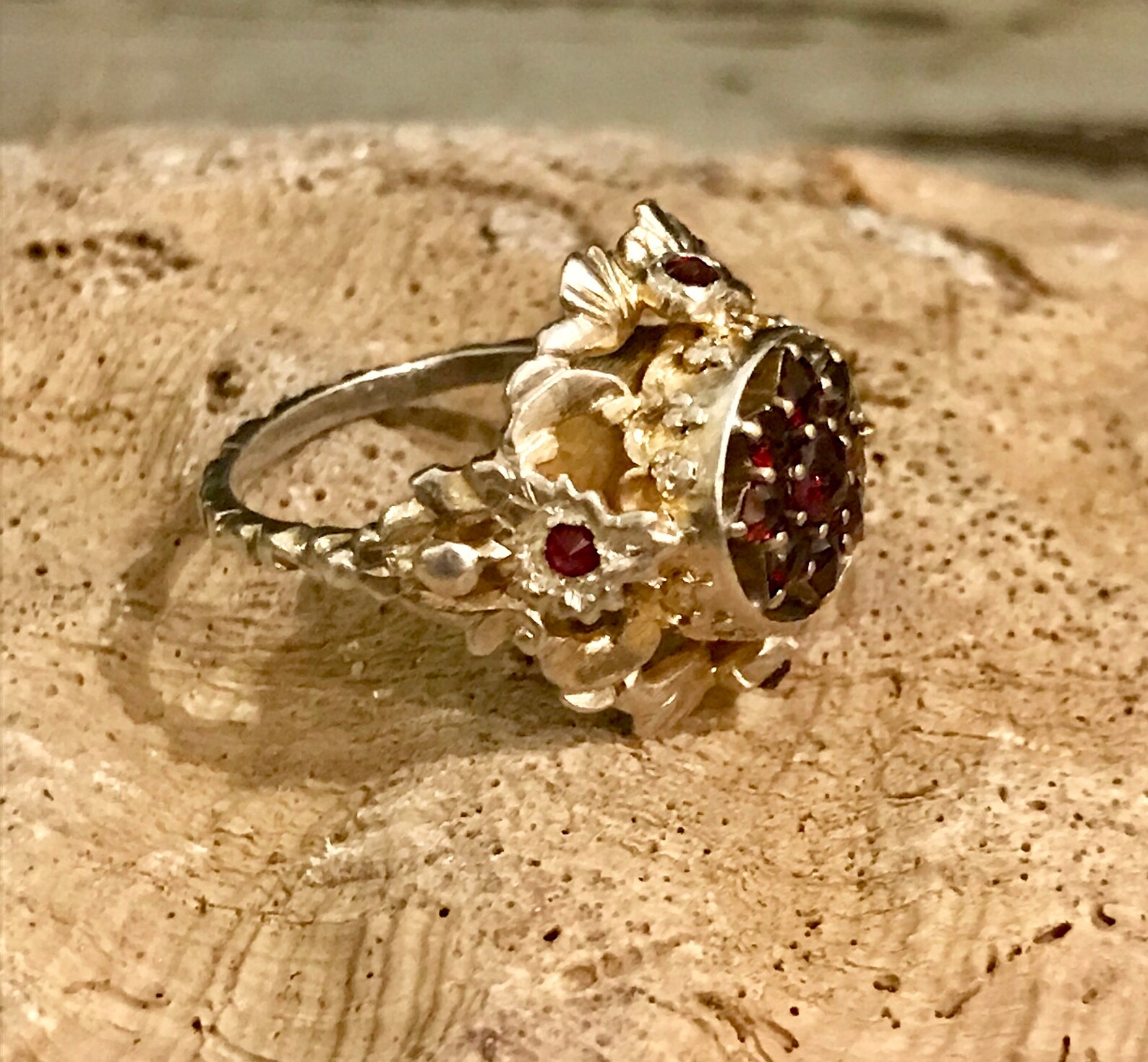 Beautiful Austro Hungarian Garnet Goldgilt Sterling Silver - Etsy