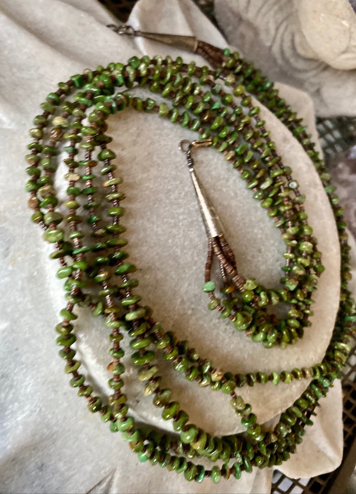 Beautiful Native American Multi Strand Green Gaspeite Heishi - Etsy
