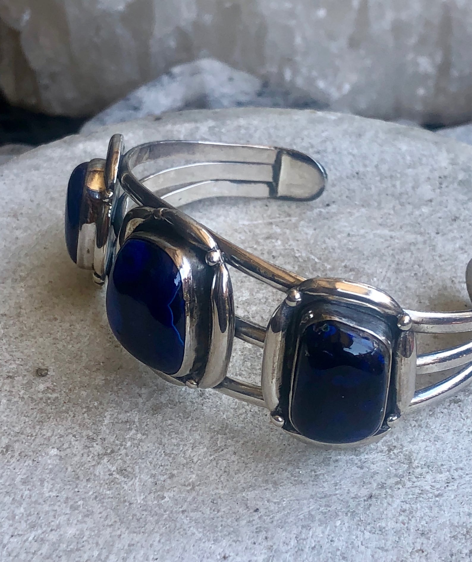 Beautiful Native American Blue Malachite Sterling Silver | Etsy