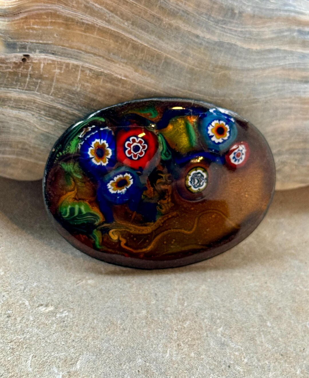 1960s Copper Enamel Artisan Vintage Brooch - Etsy