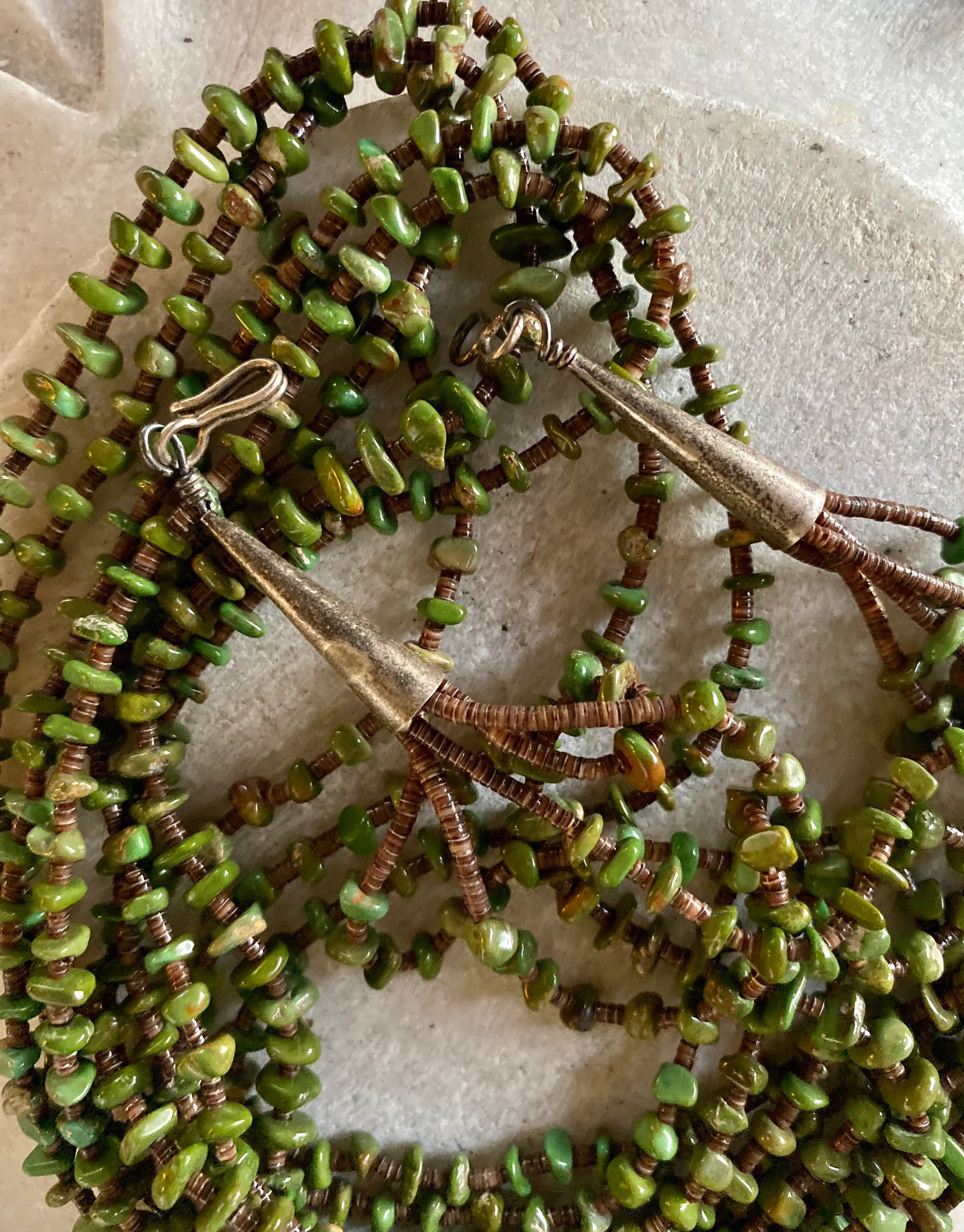 Beautiful Native American Multi Strand Green Gaspeite Heishi - Etsy