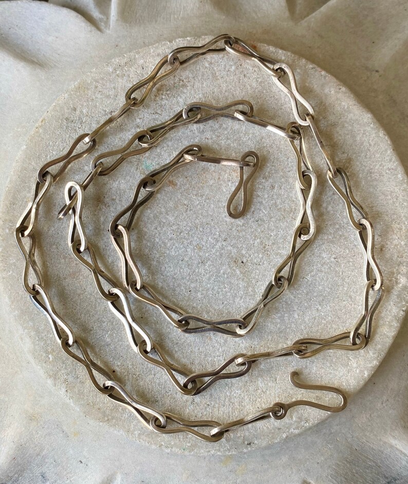 Hand Crafted Sterling Silver Chin Link Vintage Necklace | Etsy Hand Crafted Sterling Silver Chin Link Vintage Necklace | Etsy