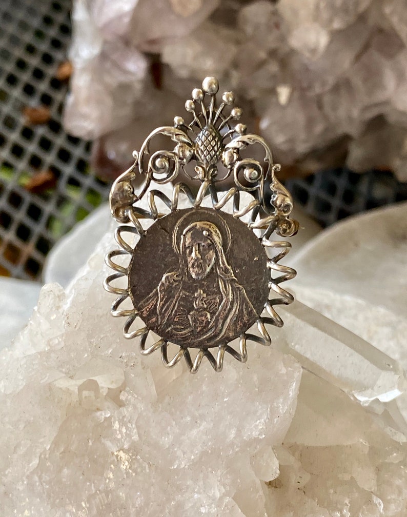 Beautiful Itlian Cini Religious Jesus Mother Mary Sterling Silver ...