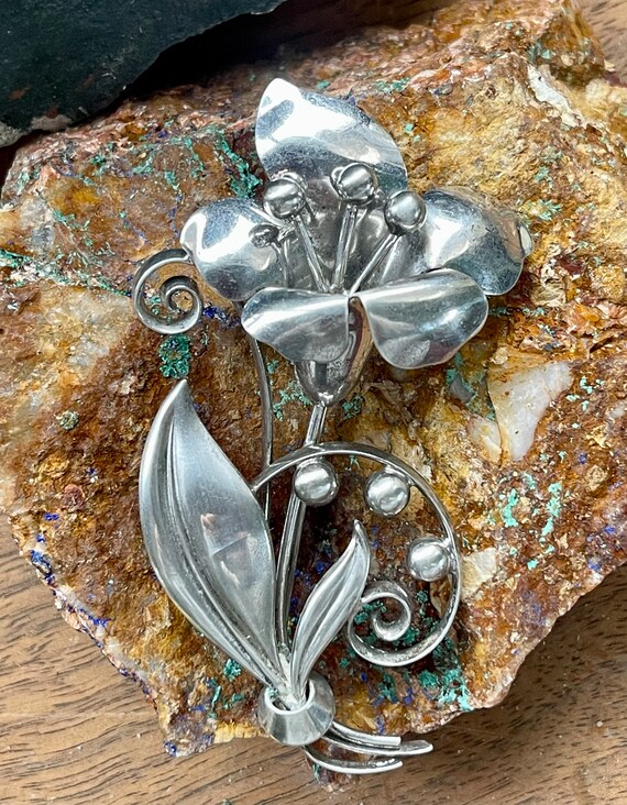 Beautiful 3 Dimensional Sterling Silver Large Flower … - Gem