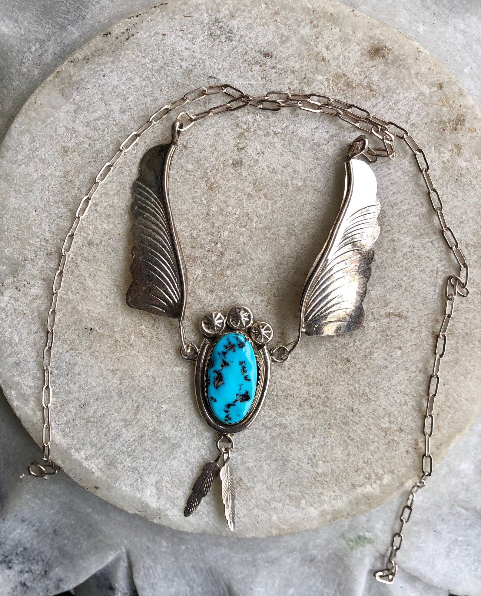 Beautiful Native American Sterling Silver Blue Turquoise - Etsy