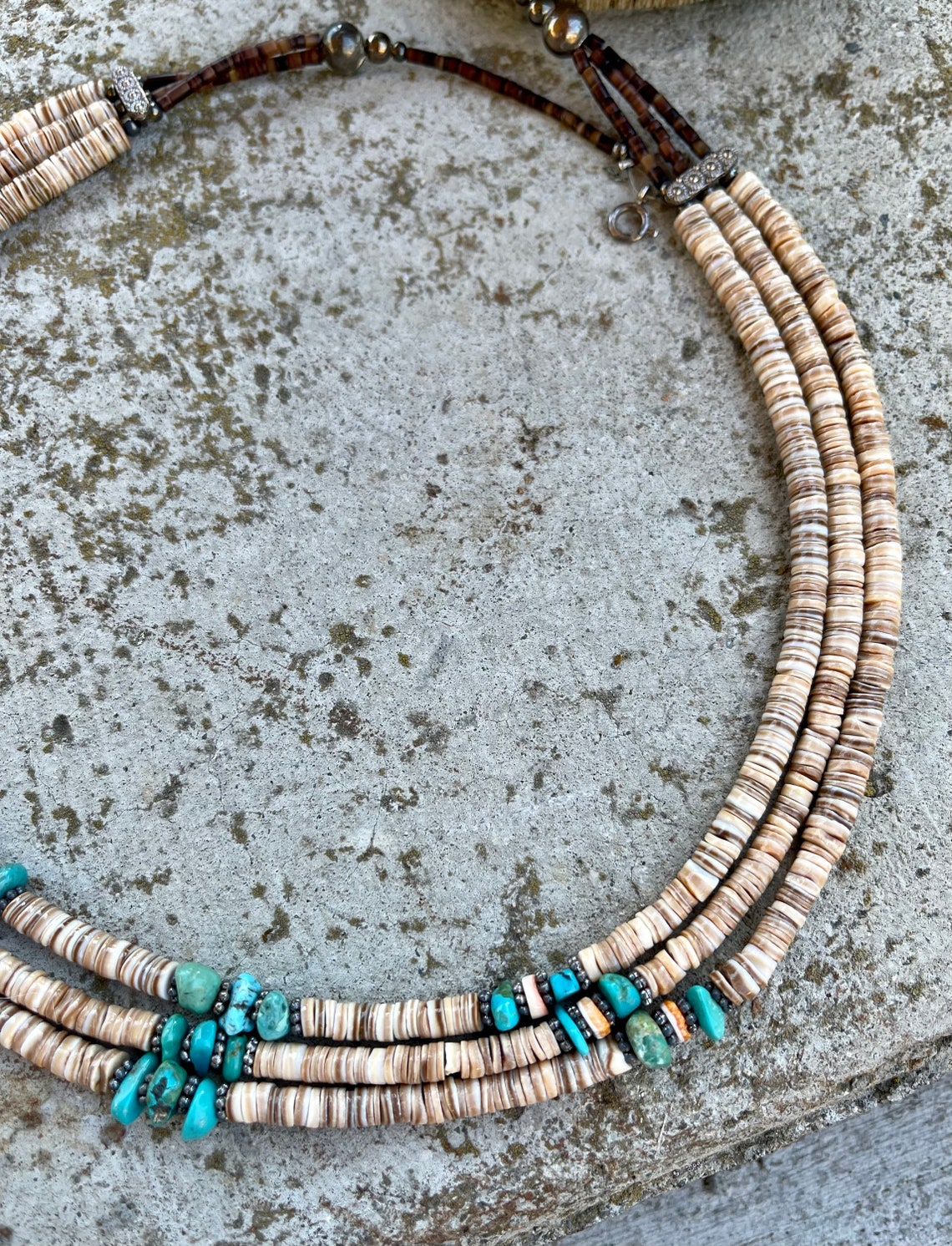 Beautiful Native American Turquoise Heshi Bead Sterling Silver | Etsy