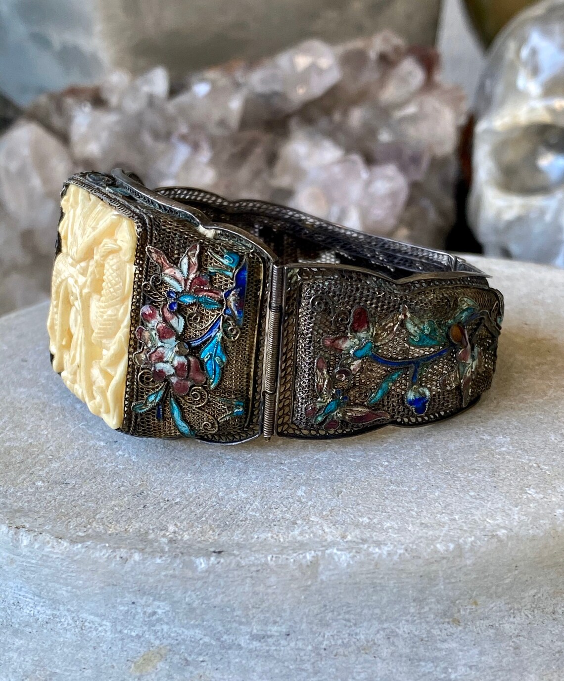 Stunning Victorian Old Chinese Silver Filigree Enamel Yack - Etsy