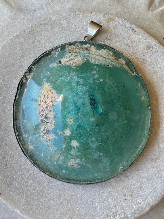 Huge Ancient Roman Art Glass Vintage Pendent - Gem