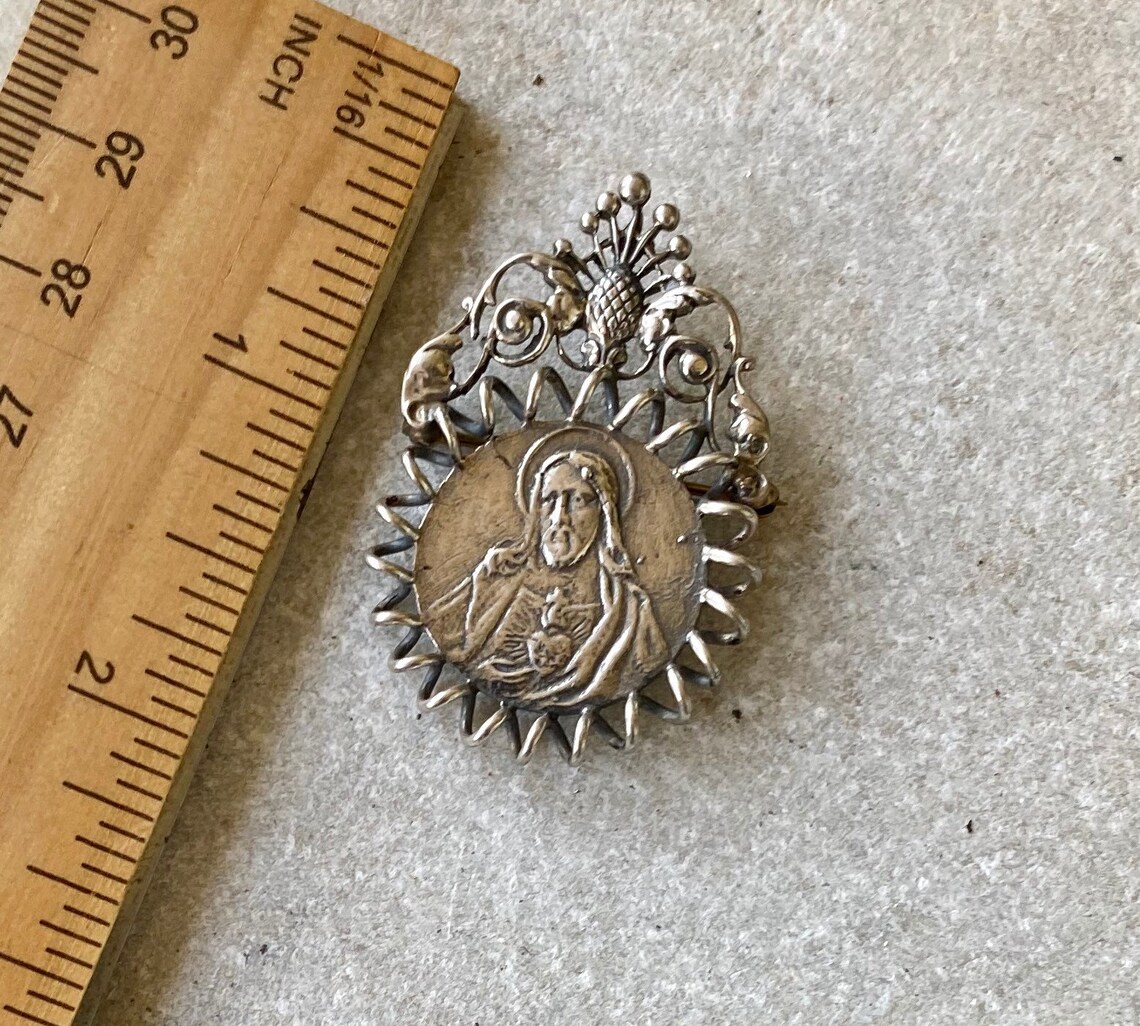Beautiful Itlian Cini Religious Jesus Mother Mary Sterling Silver ...