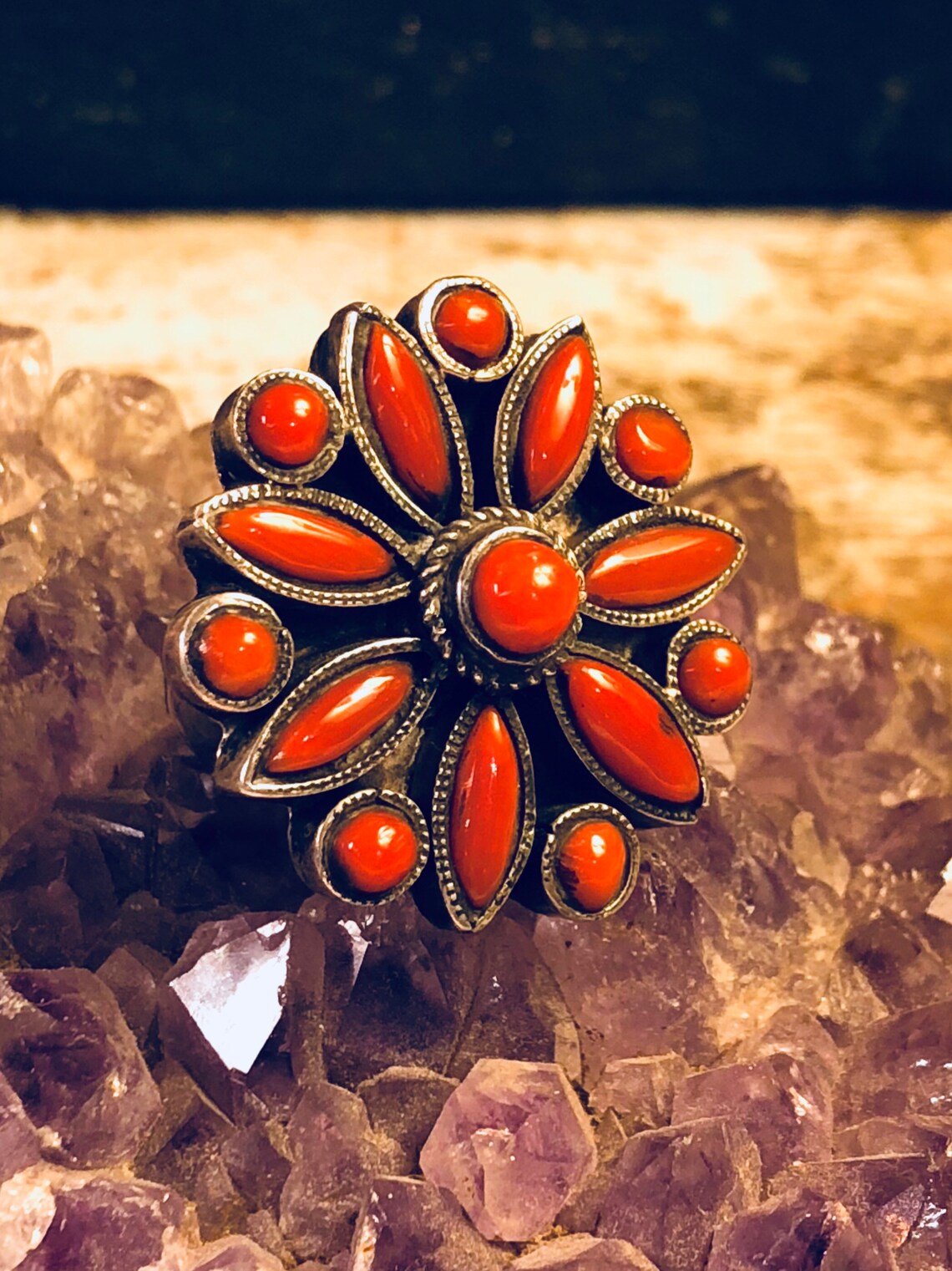 Beautiful Natural Red Coral Sterling Silver Vintage Tibetan | Etsy