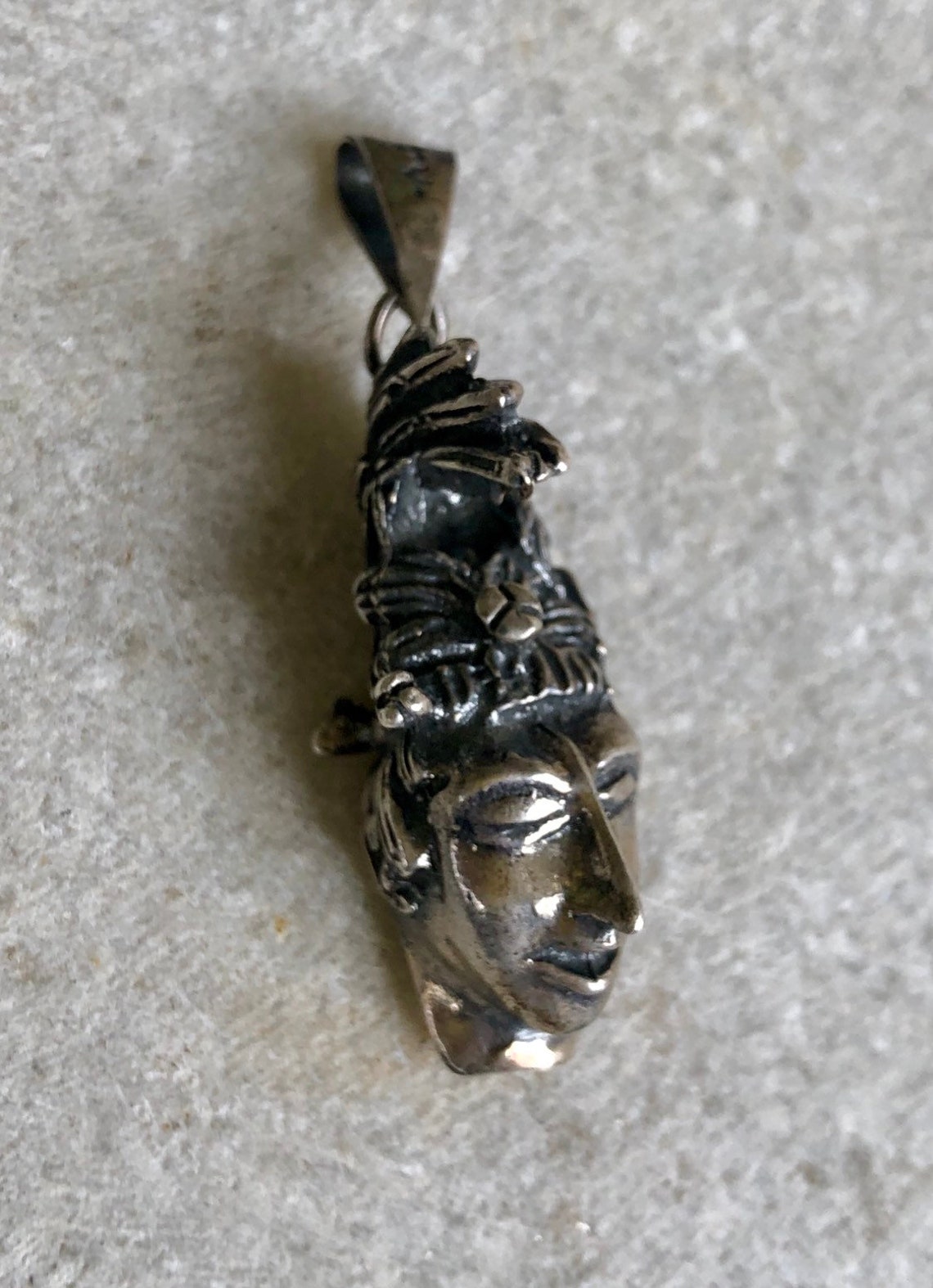 Sculpted Sterling Silver Aztec Warrior Vintage Necklace - Etsy